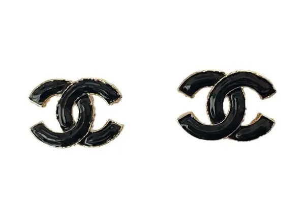 Chanel Cc Logo Earrings - Gold/black (abc254)