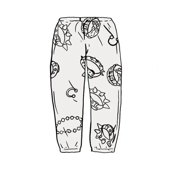 Supreme Studded Collars Sweatpant - White
