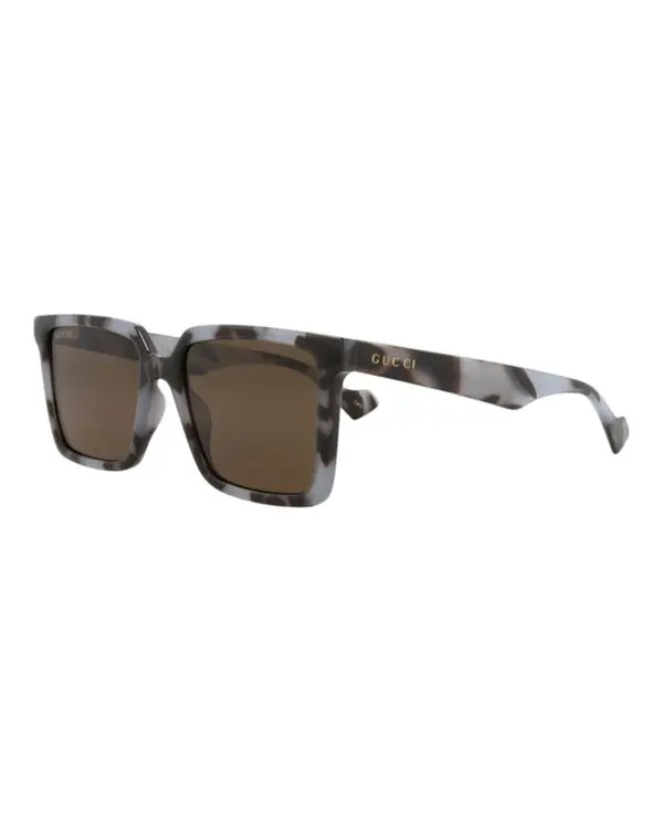 Gucci Rectangle Sunglasses - Grey Grey Brown (gg1540s/30014817/005)