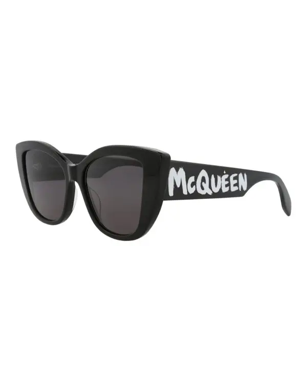 Alexander McQueen Cat Eye Sunglasses - Black Black Grey (am0347s/30012326/001)