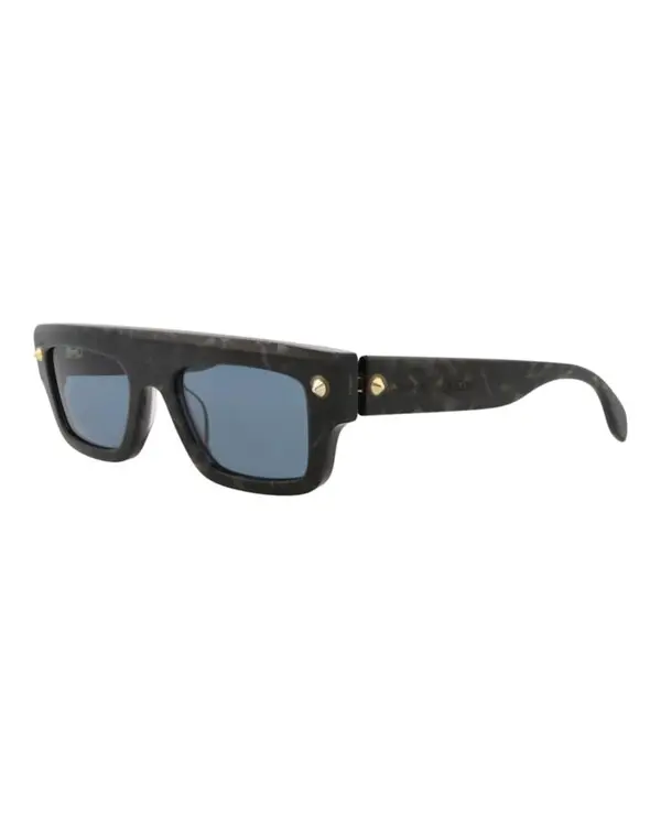 Alexander McQueen Havana Square Sunglasses - Havana Havana Blue (am0427s/30014622/003)