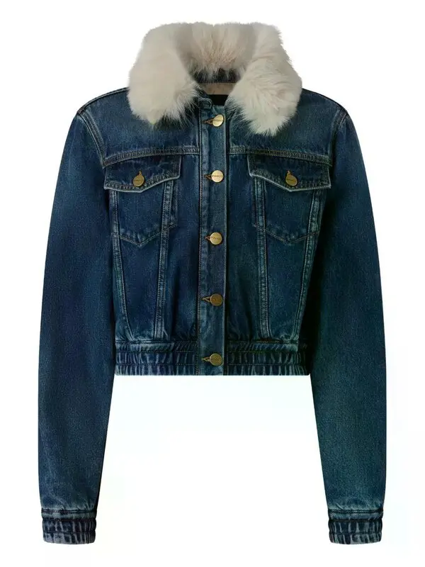 Pinko Denim Jacket With Contrasting Collar