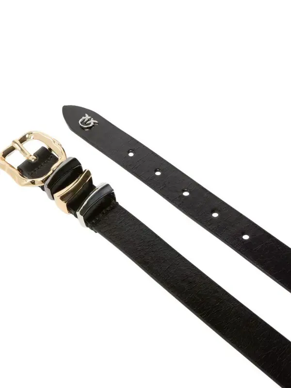 Pinko Leather Belt With Metallic Embellishments