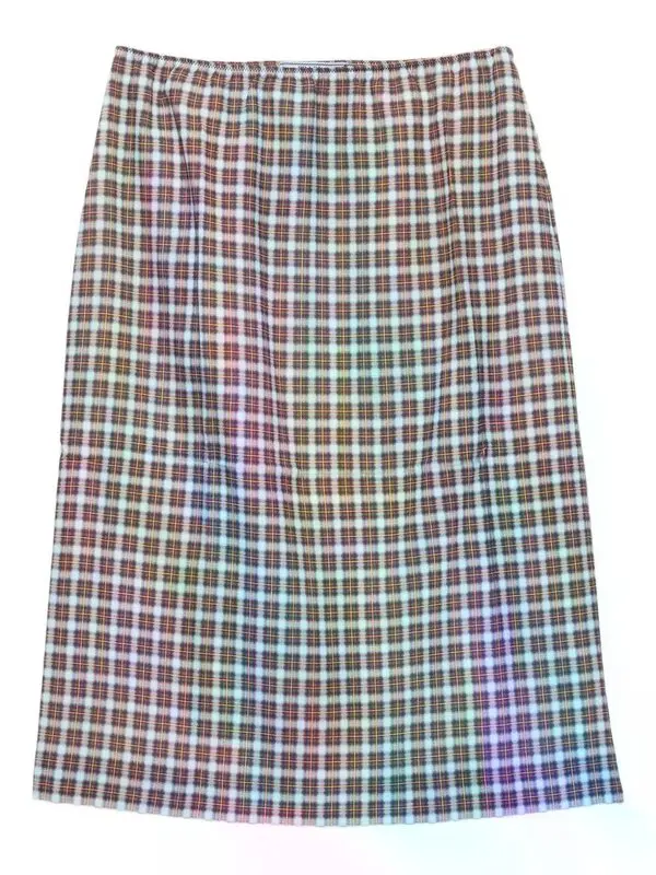 Prada Check-print Midi Skirt