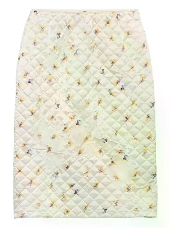Prada Floral Quilted Short Skirt - Neutrals