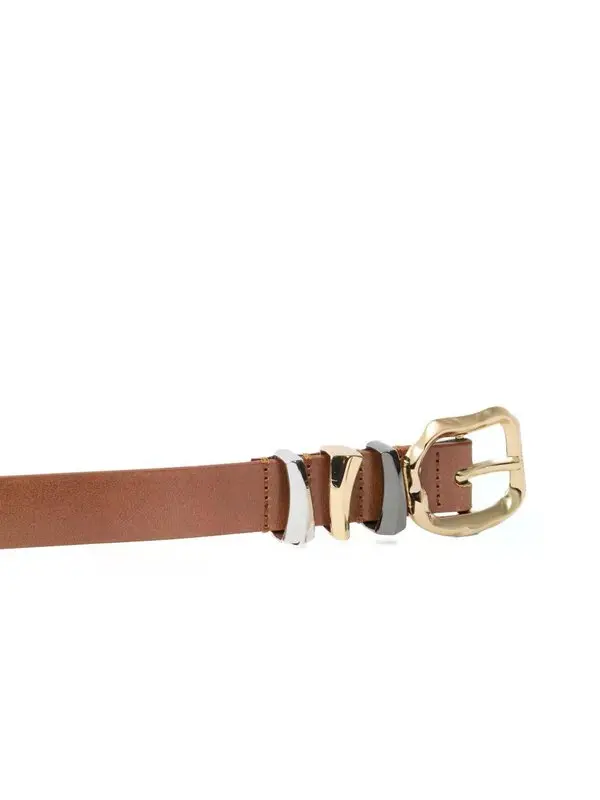 Pinko Leather Buckle Belt - Brown