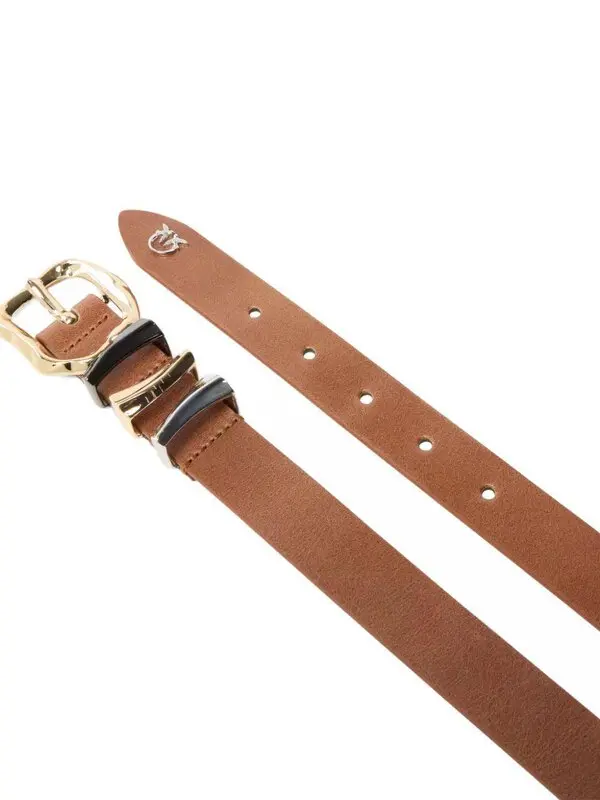 Pinko Leather Buckle Belt - Brown