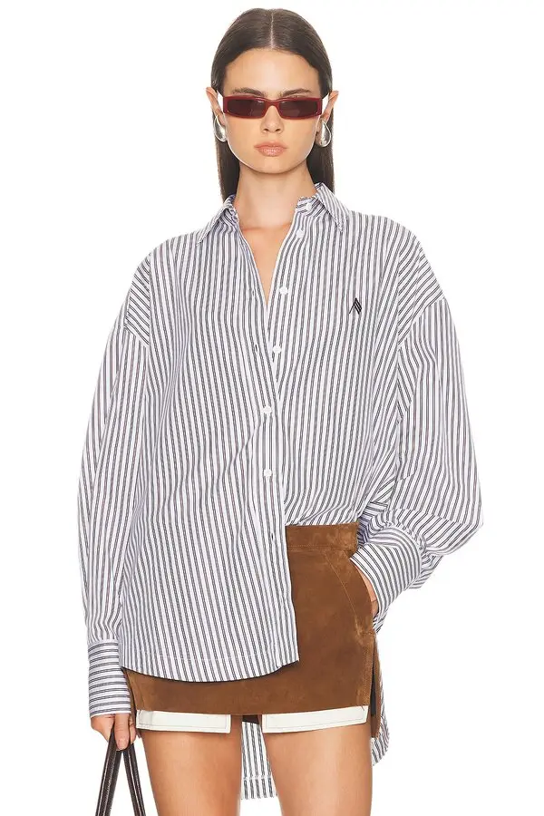 Attico Striped Poplin Shirt - Multicolor