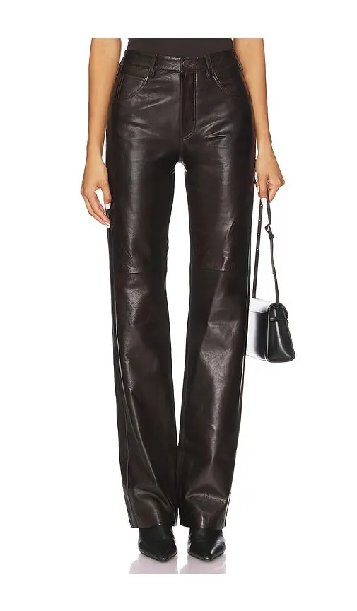 NILI LOTAN Joan Leather Pant - Espresso