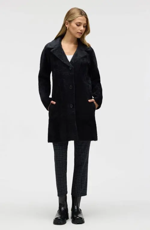 NVLT Eyelash Longline Sweater Coat - Solid Black