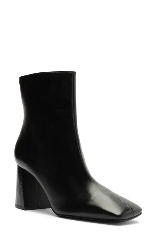 Schutz Leia Square Toe Boots - Black