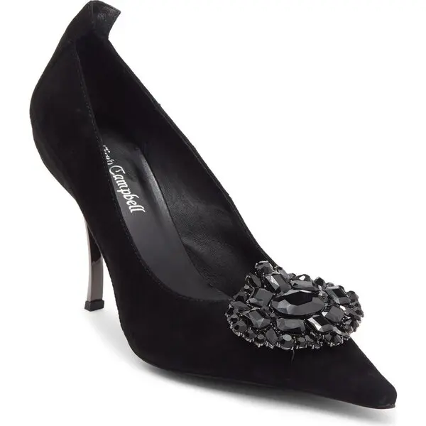 Jeffrey Campbell Parliament Pointed Toe Pump - Black Suede