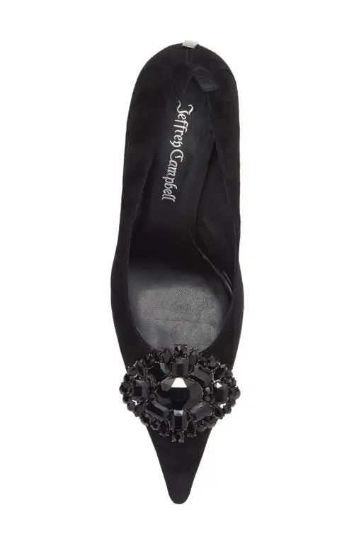 Jeffrey Campbell Parliament Pointed Toe Pump - Black Suede