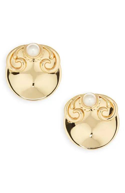 Lele Sadoughi Filigree Disk Button Earrings - Gold