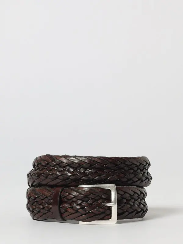 ORTIGNI Braided Leather Belt - Dark