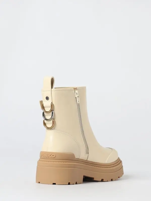 Pinko Buckled Zip-up Ankle Boots - White
