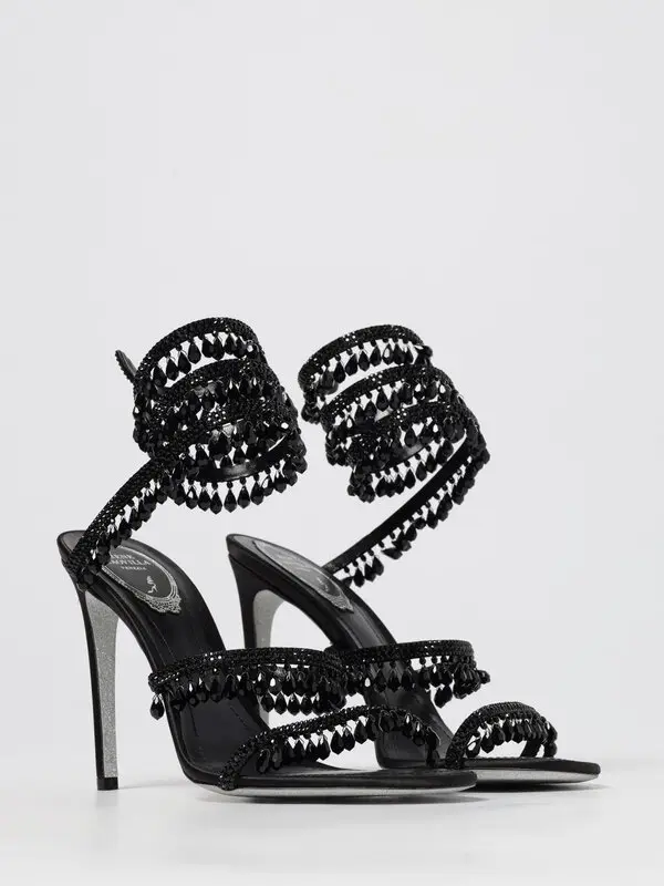 Rene Caovilla Heeled Sandal - Black