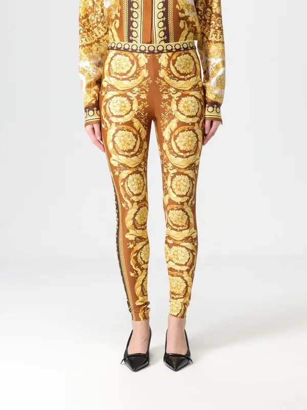 Versace Printed Pants - Brown