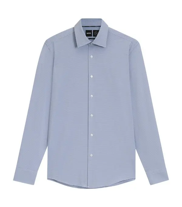 BOSS Stretch-jersey Slim Shirt - Blue