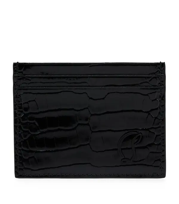 CHRISTIAN LOUBOUTIN Mooncrest Crocodile-embossed Card Holder - Black
