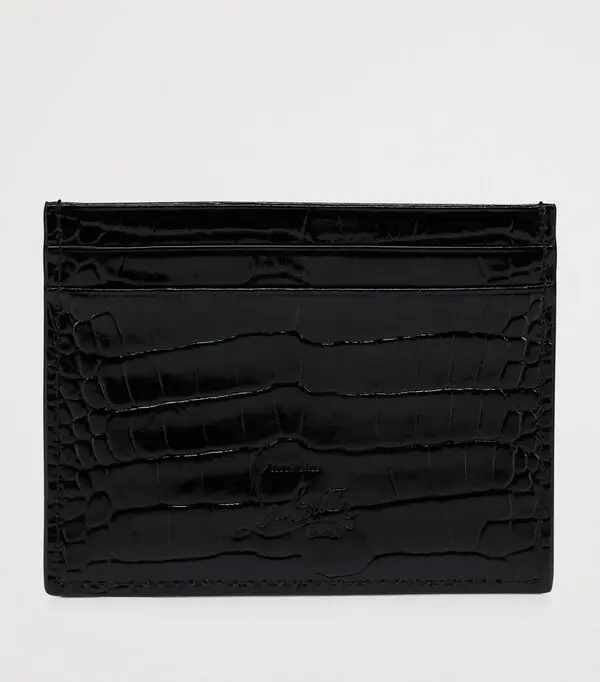 CHRISTIAN LOUBOUTIN Mooncrest Crocodile-embossed Card Holder - Black