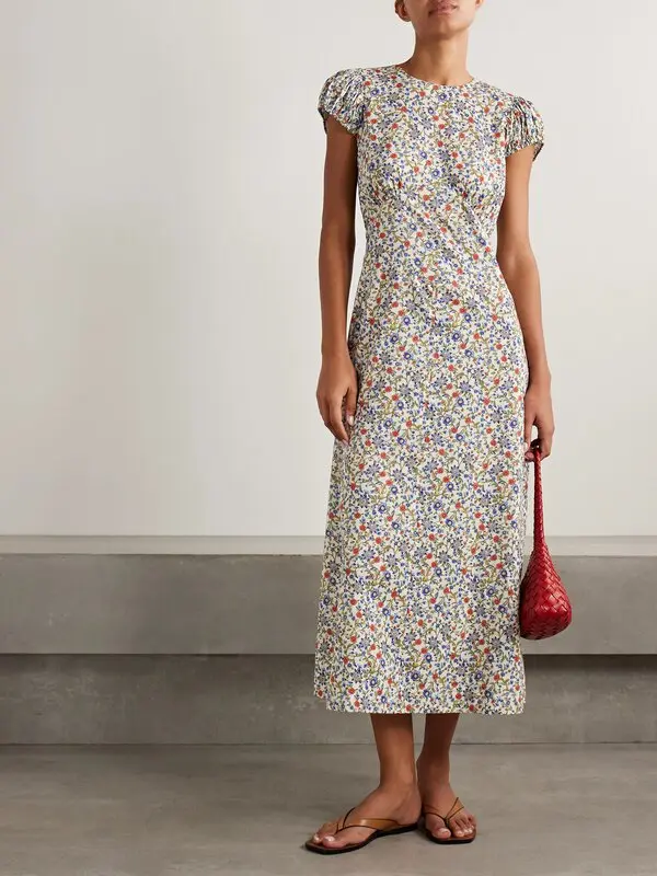 DÔEN Rhodia Floral-print Organic Cotton-voile Midi Dress