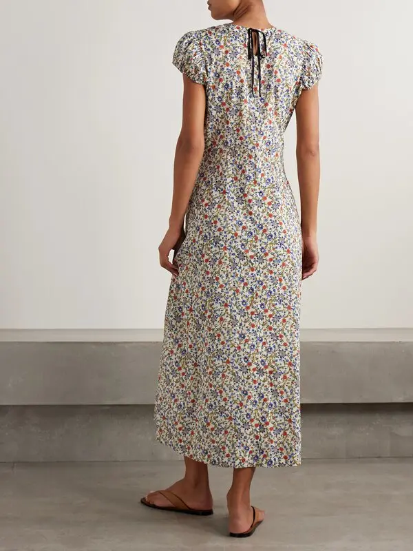 DÔEN Rhodia Floral-print Organic Cotton-voile Midi Dress