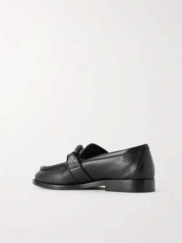 Bottega Veneta Astaire Knotted Leather Loafers - Black