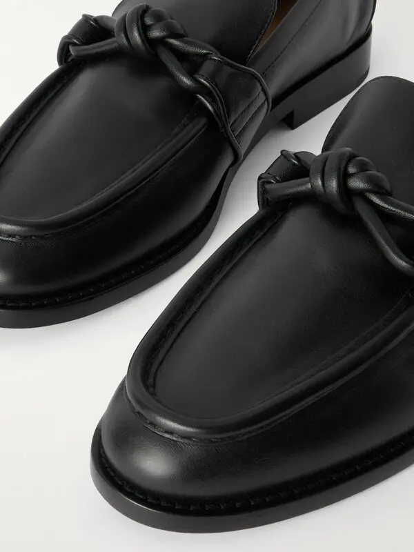 Bottega Veneta Astaire Knotted Leather Loafers - Black