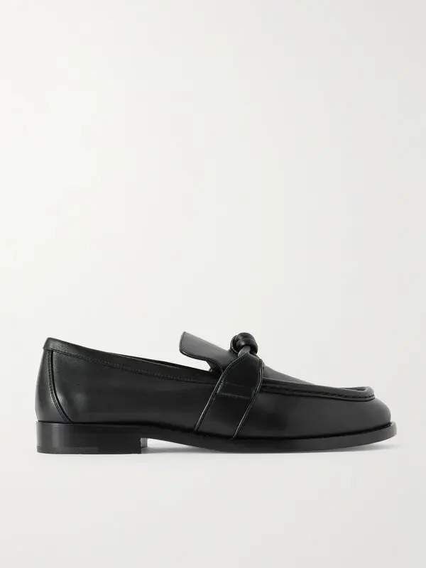 Bottega Veneta Astaire Knotted Leather Loafers - Black