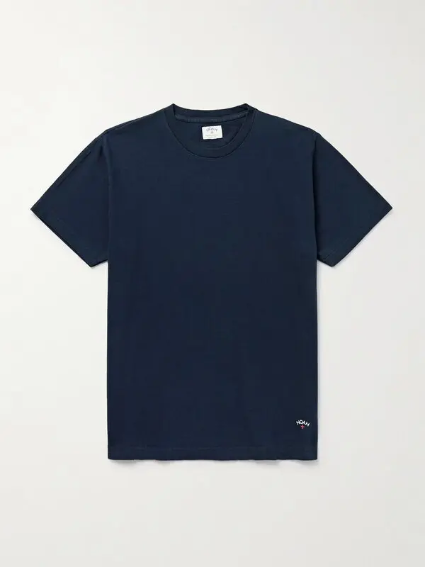 NOAH Logo-print Recycled Cotton-jersey T-shirt - Blue