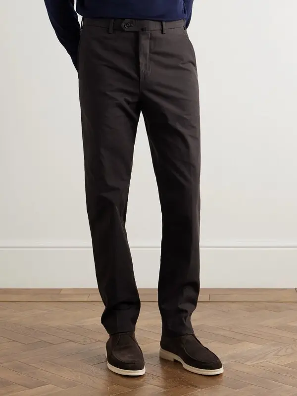 Loro Piana Carlo Hyannis Tapered Cotton-blend Trousers