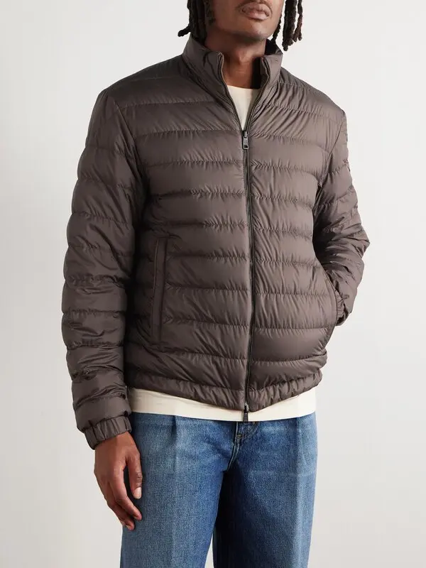 Moncler Cernay Logo-appliquéd Reversible Suede And Quilted Shell Down Jacket