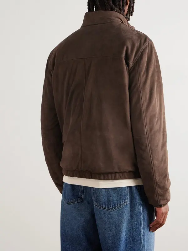 Moncler Cernay Logo-appliquéd Reversible Suede And Quilted Shell Down Jacket