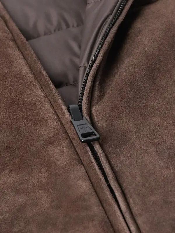 Moncler Cernay Logo-appliquéd Reversible Suede And Quilted Shell Down Jacket