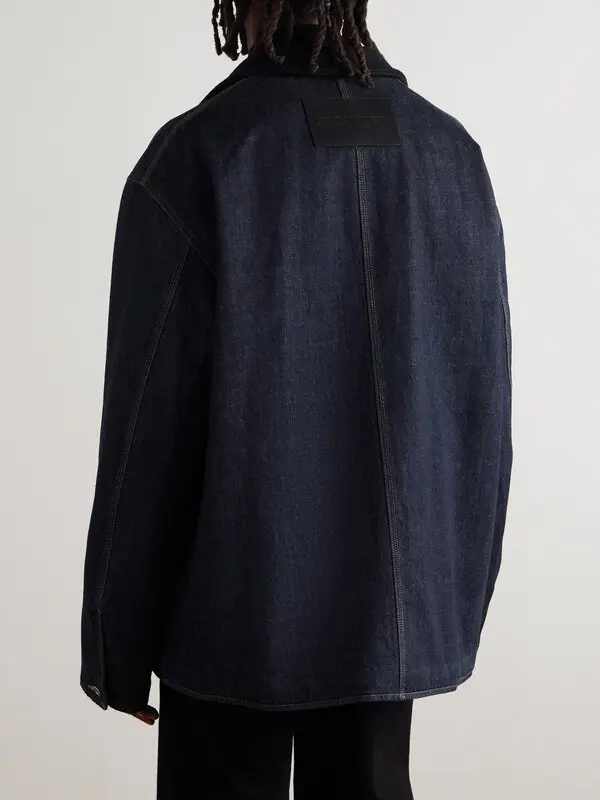 JIL SANDER Oversized Wool-felt Trimmed Denim Jacket