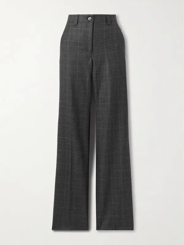 Veronica De Piante Avery Prince Of Wales Checked Wool Straight-leg Pants