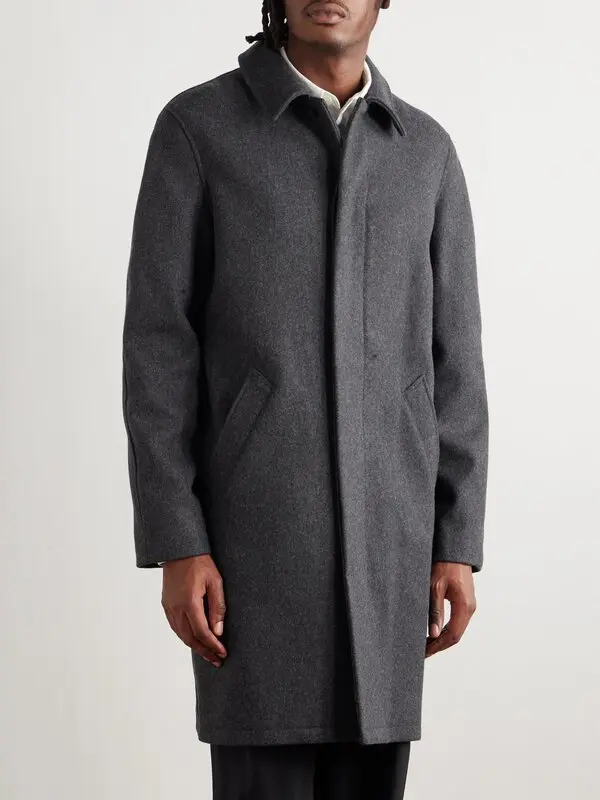 A.p.c. Auster Brushed Wool-blend Coat - Gray