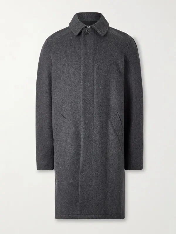 A.p.c. Auster Brushed Wool-blend Coat - Gray