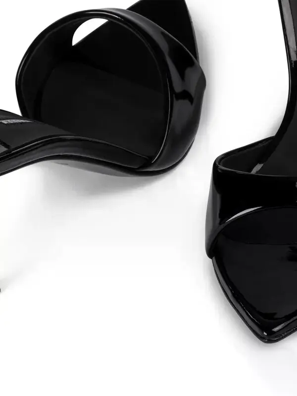 LE SILLA 80mm Bella Patent Leather Sandals - Black