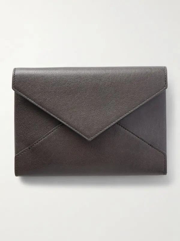 Saint Laurent Textured-leather Wallet - Gray
