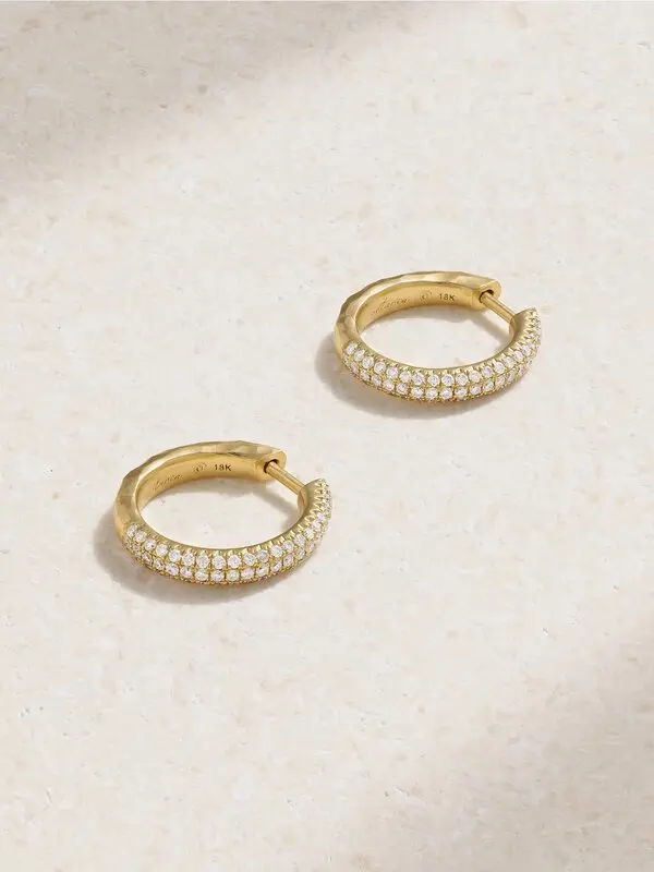 OCTAVIA ELIZABETH Yana 18-karat Diamond Hoop Earrings - Gold