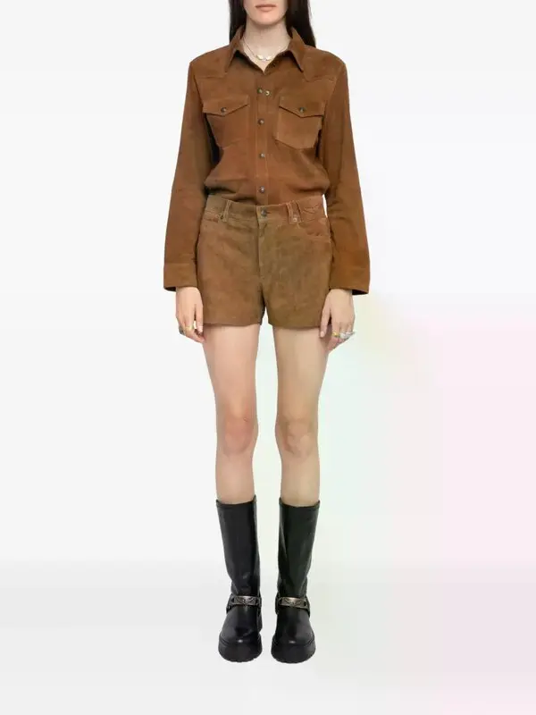 Zadig&Voltaire Buckle-fastening Suede Shorts