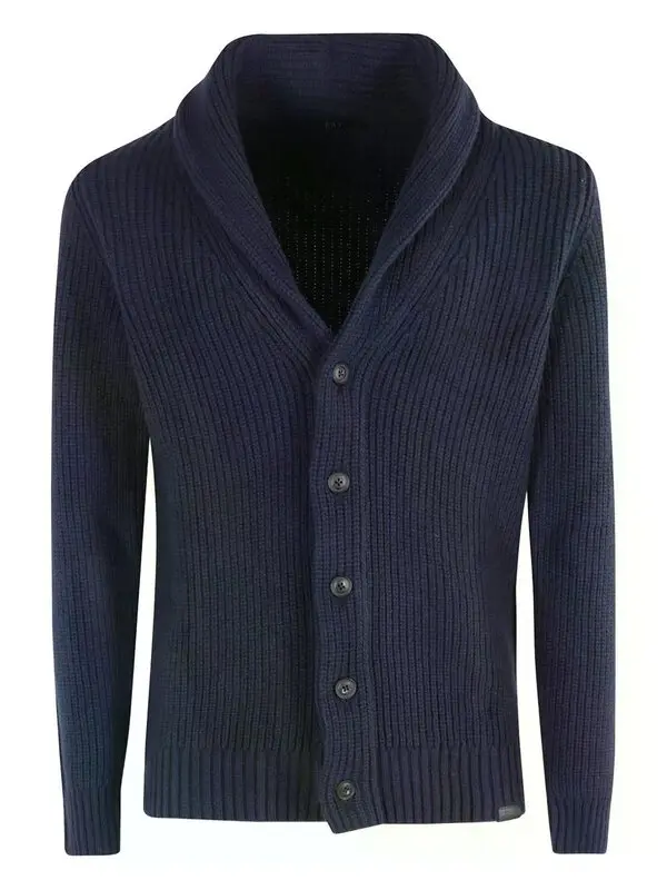FAY Ribbed Virgin Wool Cardigan