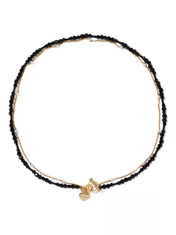 Bimba Y Lola Double-layer Necklace With Heart-shaped Logo Charm - Gold