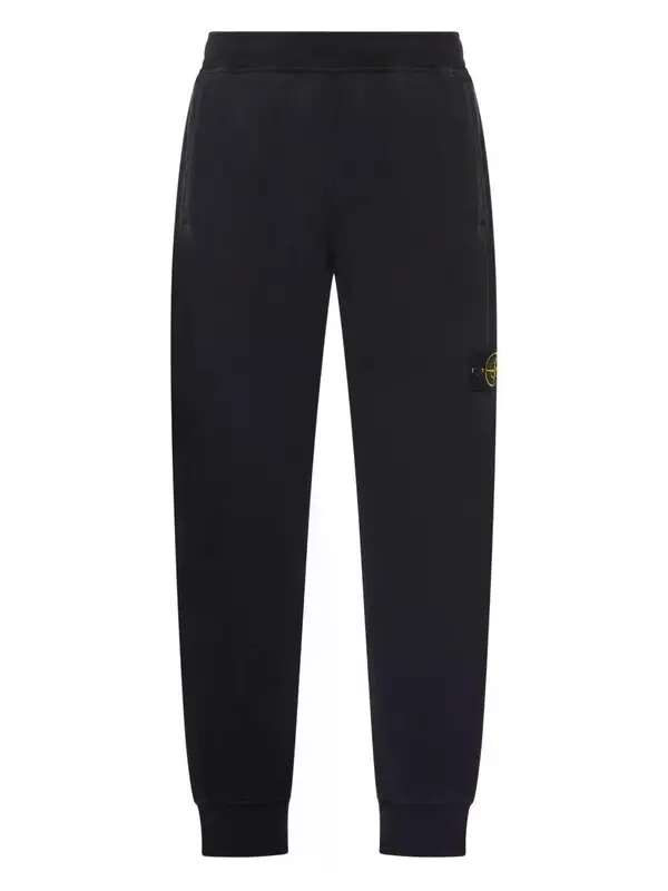 Stone Island Compass-logo Cotton Track Pants - Black