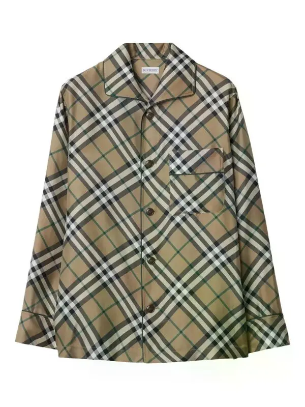 Burberry Check-pattern Silk Shirt