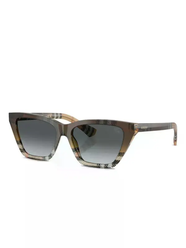 Burberry Check Pattern Cat-eye Sunglasses - Neutrals