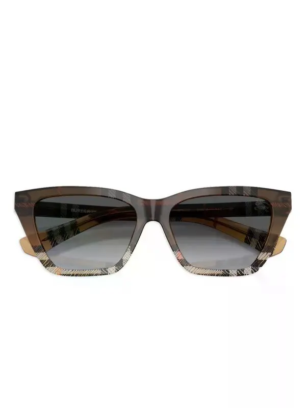 Burberry Check Pattern Cat-eye Sunglasses - Neutrals