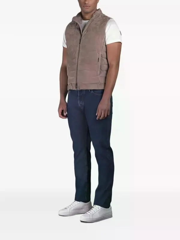 MOORER Padded Sleeveless Gilet - Brown